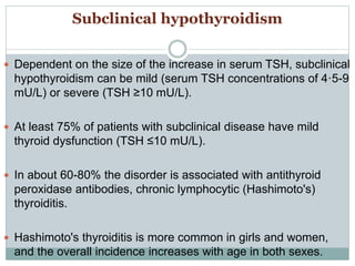 Sub clinical thyroid dysfunction | PPTX