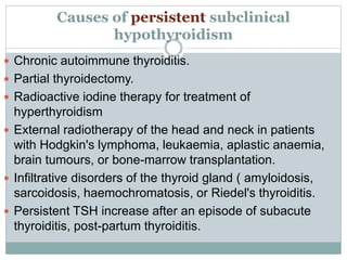 Sub clinical thyroid dysfunction | PPTX