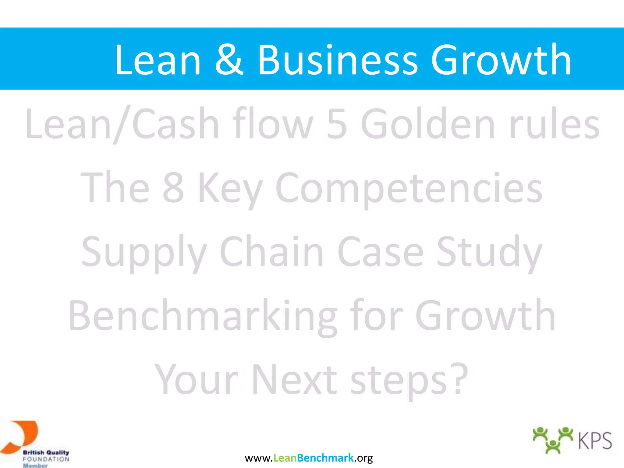 Lean Benchmarking and value chain optimisation | PPTX