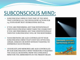 Subconscious vs conscious | PPTX