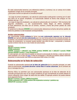 Subconsultas sql | PDF