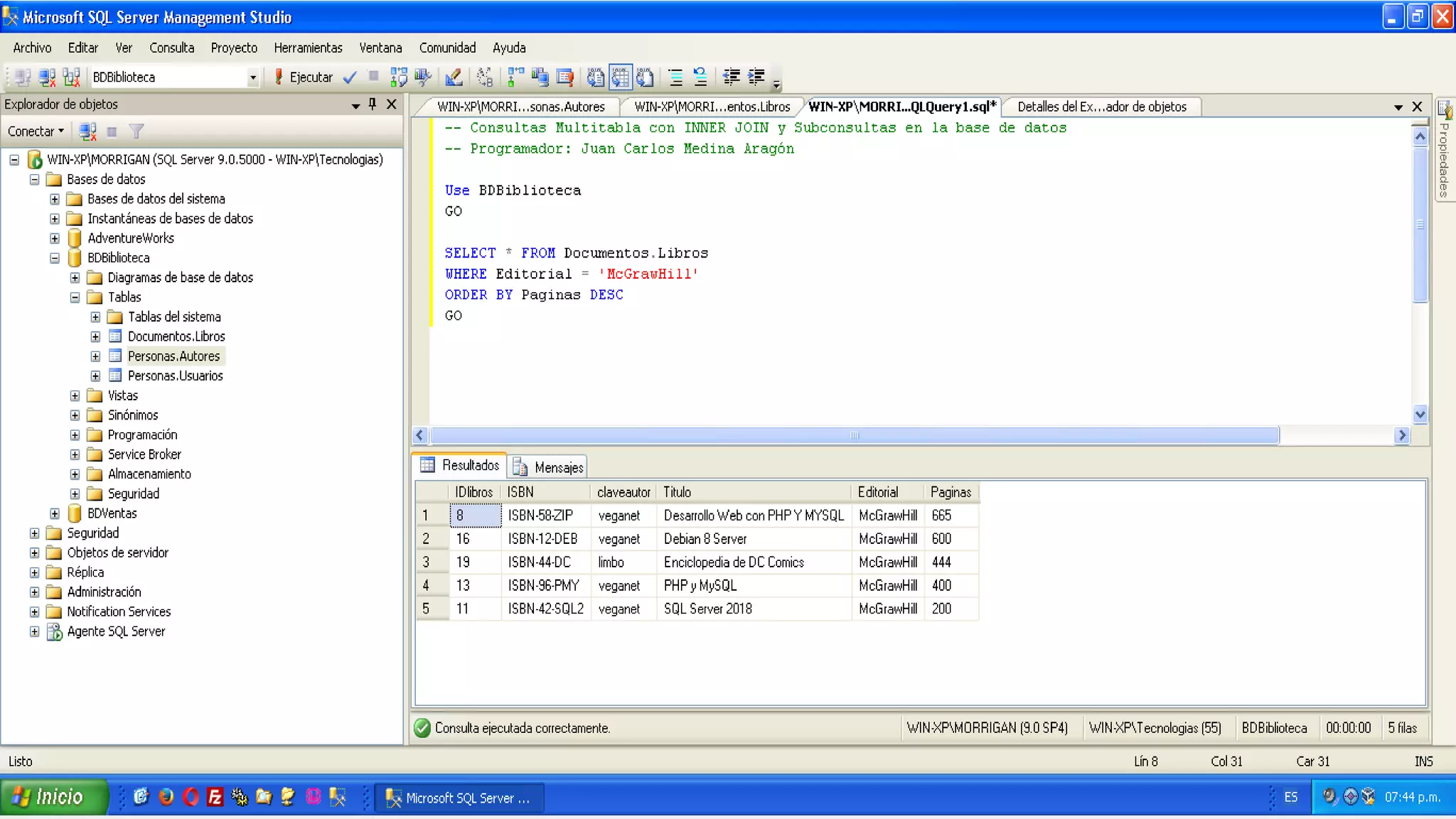 Subconsultas y consultas multitabla en bases de datos de sql server ...