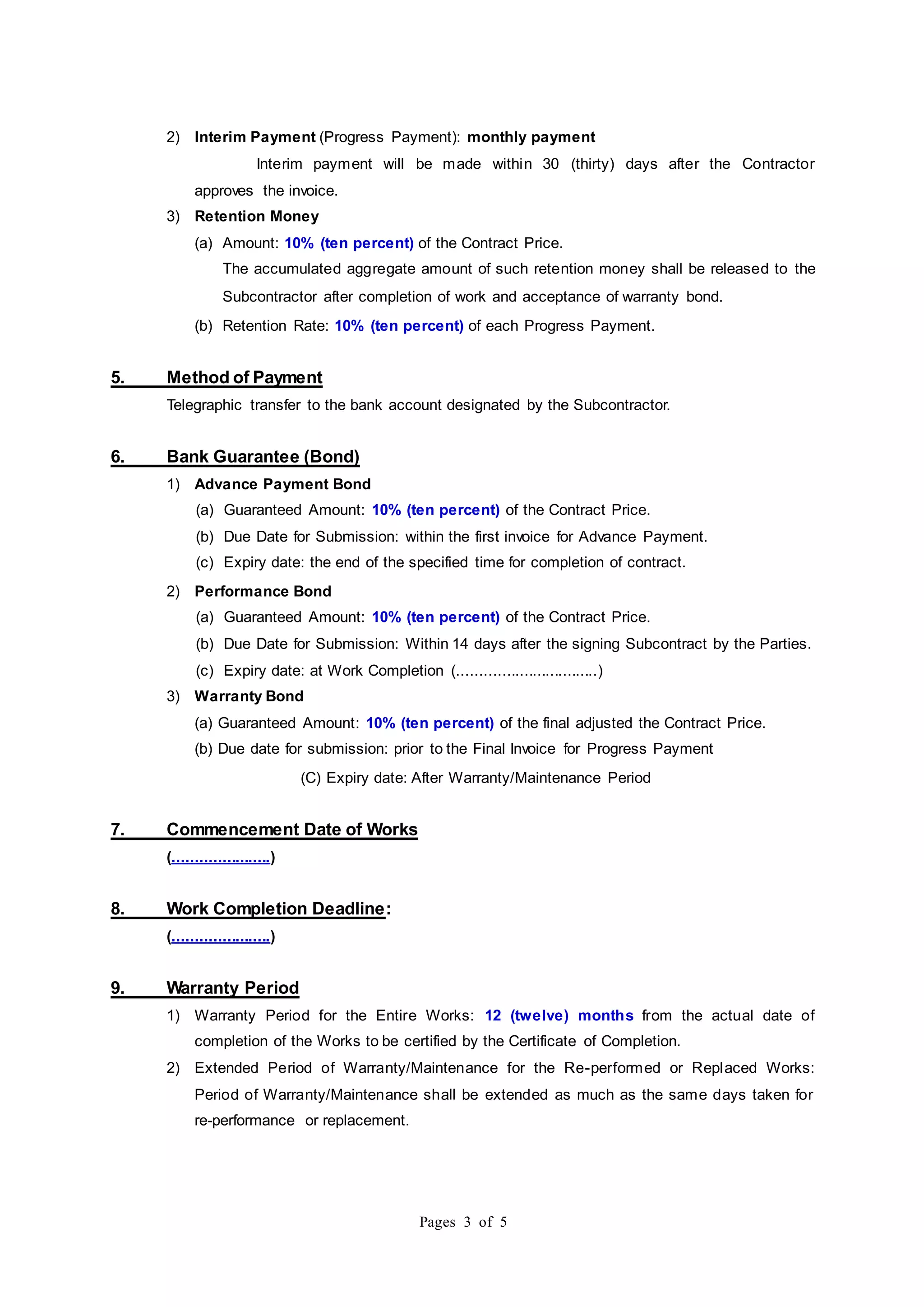 Subcontract Agreement for Fabrication of Steel Structure (Purchase this ...