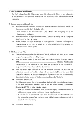Subcontract Agreement to Perform Building Work (Purchase this doc, Text ...