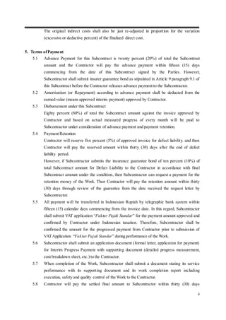 Subcontract Agreement to Perform Building Work (Purchase this doc, Text ...