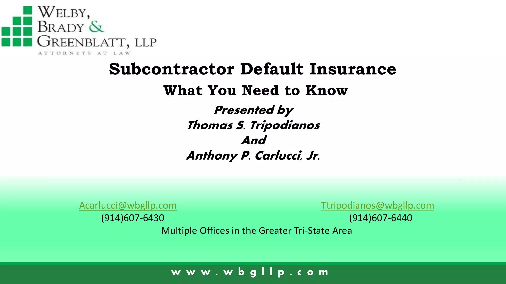 Subcontractor Default Insurance: Key Differences from Performance Bonds ...