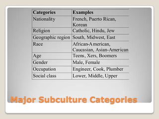 Subcultures | PPTX