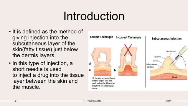 SUBCUTANEOUS INJECTION.pptx | First Aid | Injuries