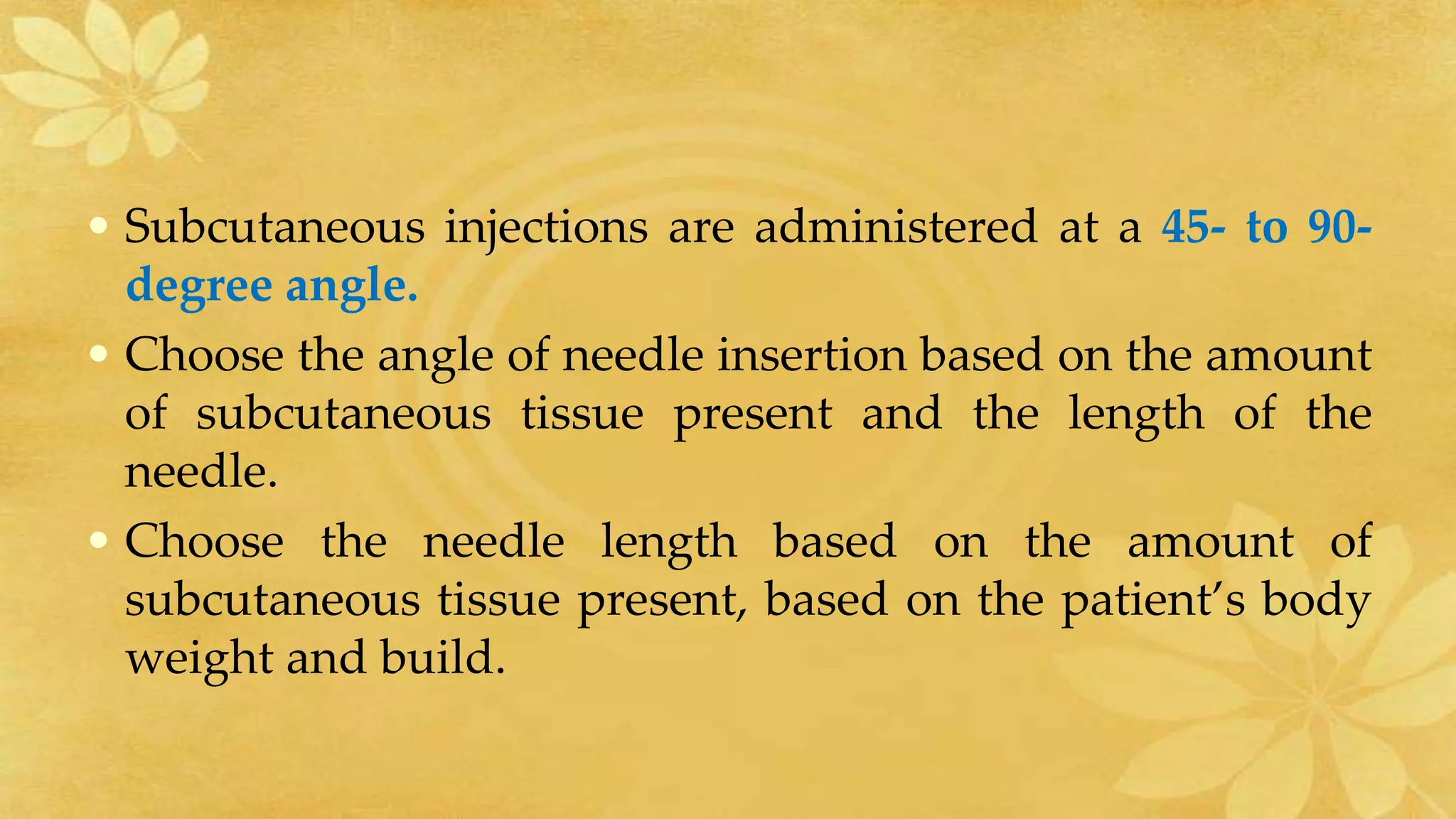 Subcutaneous injections | PPTX