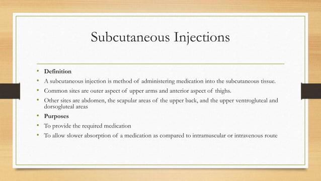 Subcutaneous Injections.pptx Nursing students | PPTX