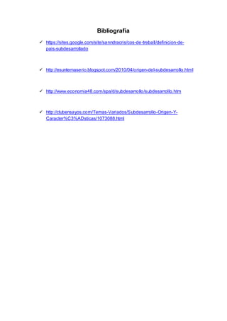 Subdesarrollo | PDF