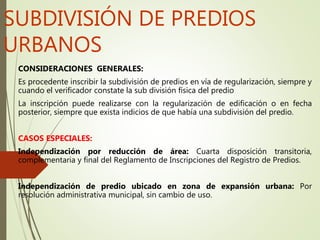 Subdivisión e independización urbano | PPTX