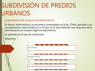 Subdivisión e independización urbano | PPTX