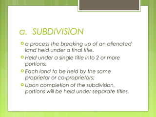 Subdivision, partition and amalgamation | PPT