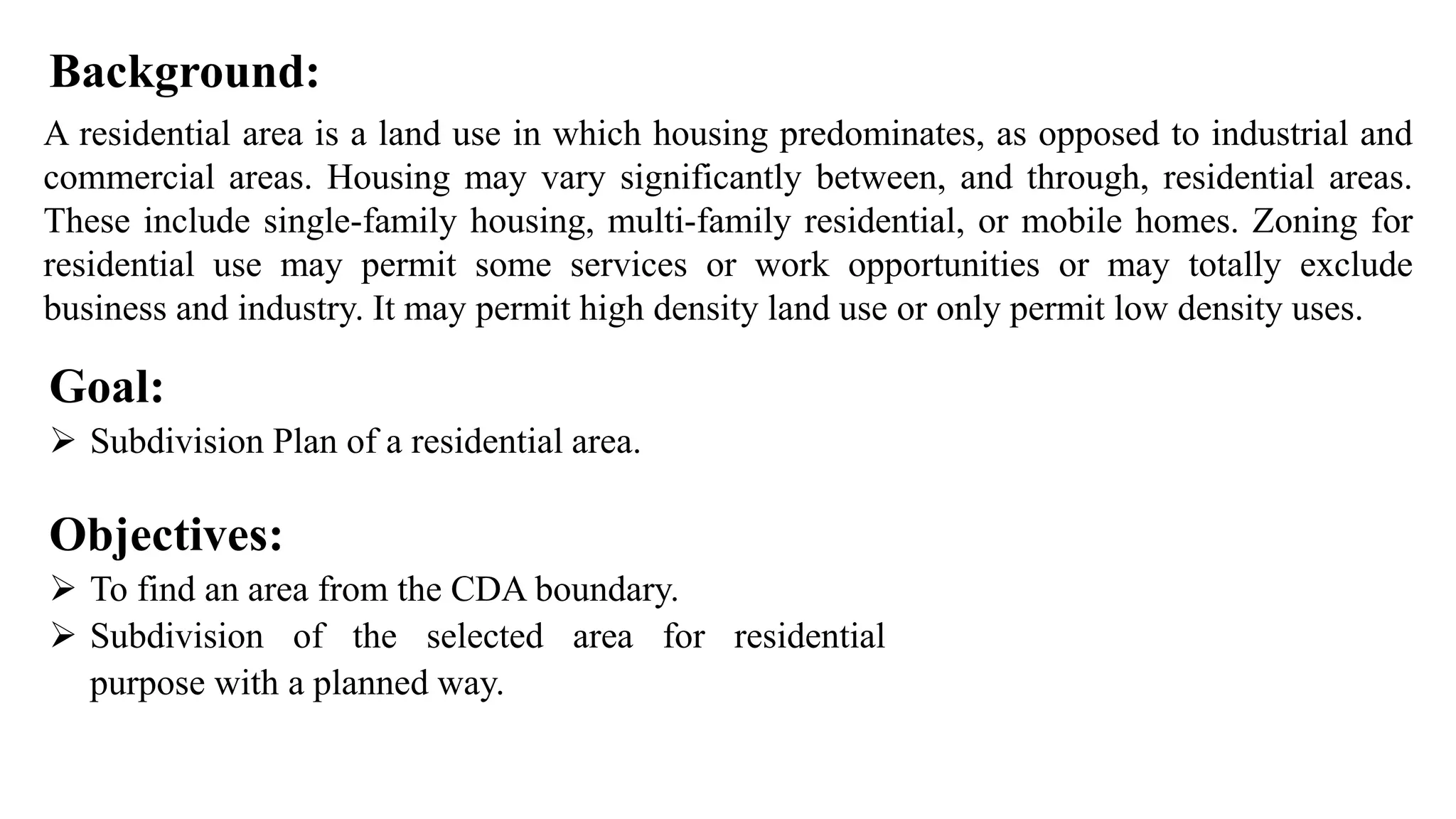 Subdivision Plan of A Residential Area | PDF