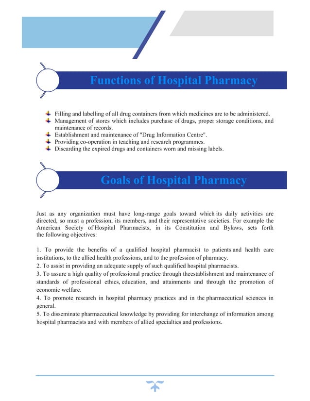 Sub divisions of hospital pharmacy | PDF | Pharmaceutical Industry | Industries