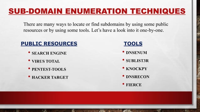 Subdomain Enumeration | PPT