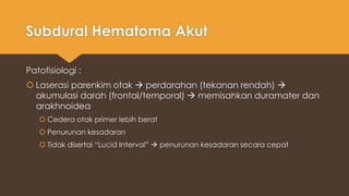 Subdural hematoma | PPTX
