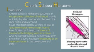 Chronic Subdural hematoma | PPTX