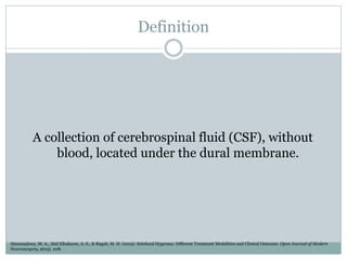Subdural Hygroma. An Overview | PPTX