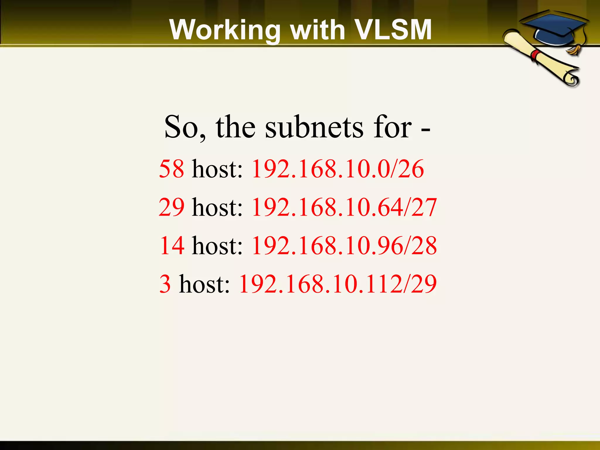 Subentting, Supernetting and VLSM presentation | PPTX | Computer Networking | Computing