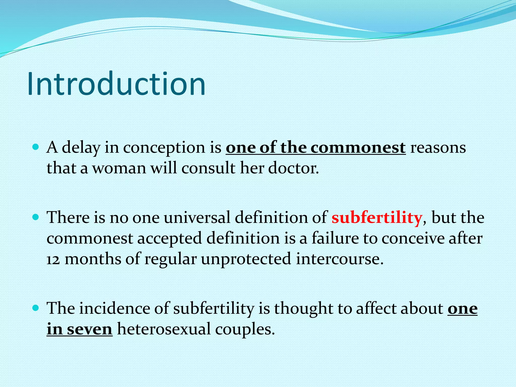 Male and Female Subfertility | PPTX
