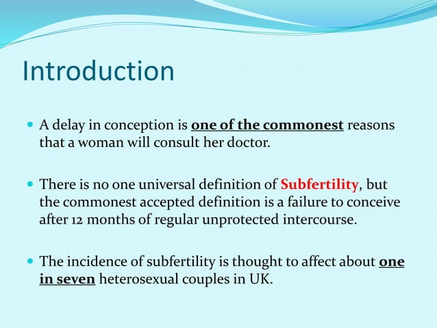 Subfertility / OBS & GYN ( updated ) | PPTX | Infertility | Reproductive Health
