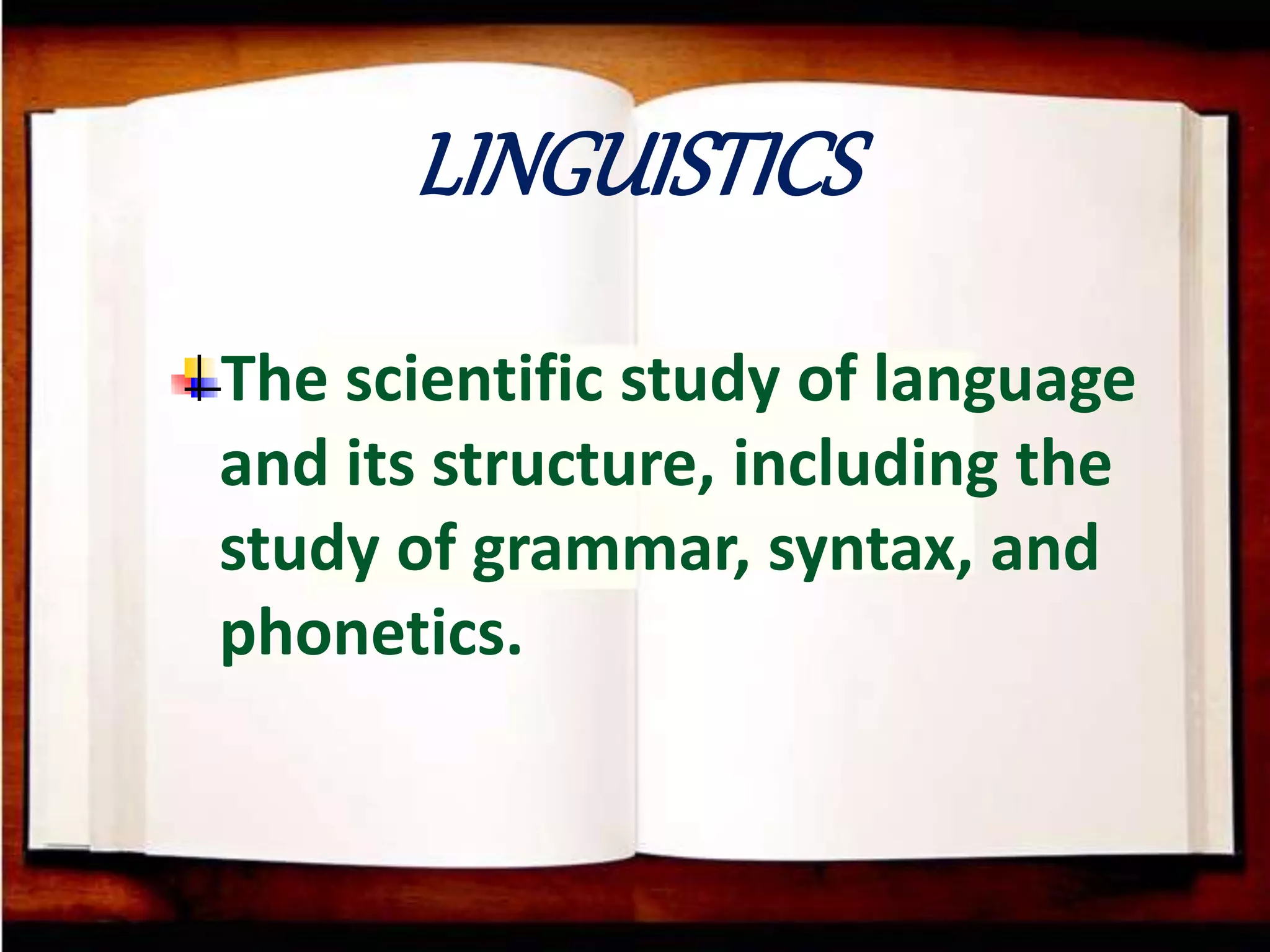 Subfields of linguistics | PPTX