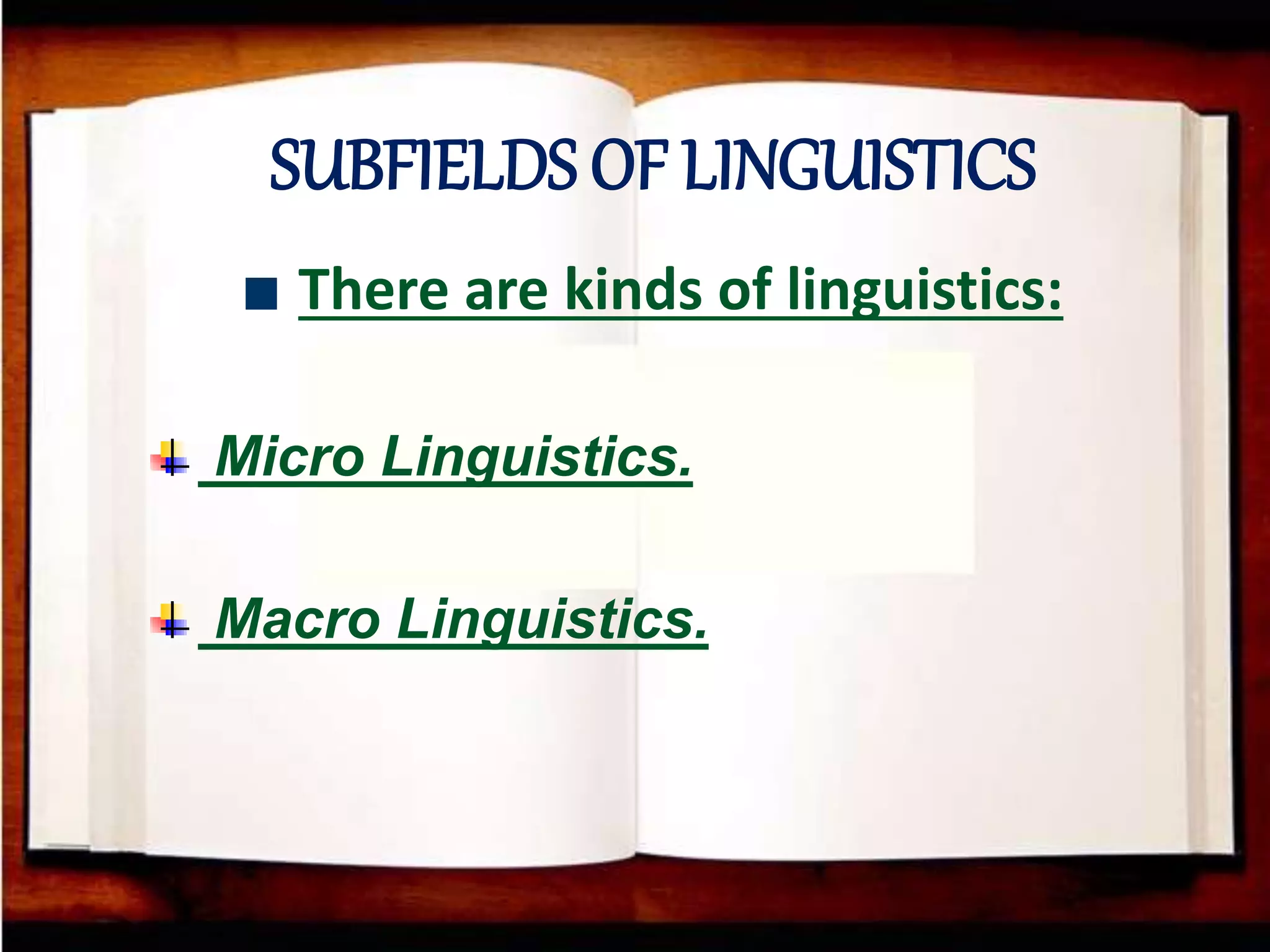 Subfields of linguistics | PPTX