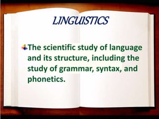 Subfields of linguistics | PPTX
