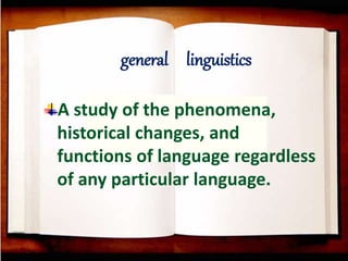 Subfields of linguistics | PPTX