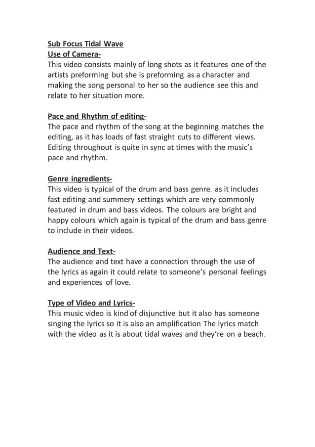 Sub focus tidal wave writing | PDF