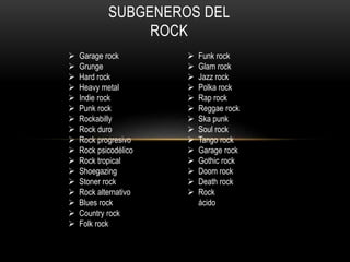 Subgeneros del rock | PPT