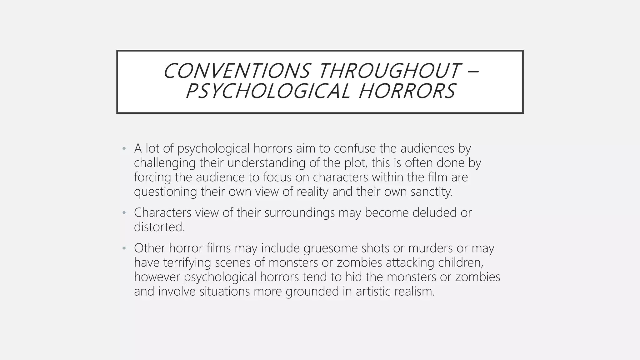 Horror Sub-genre Analysis | PPTX