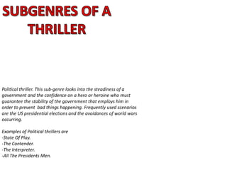 Subgenres of a thriller | PPTX