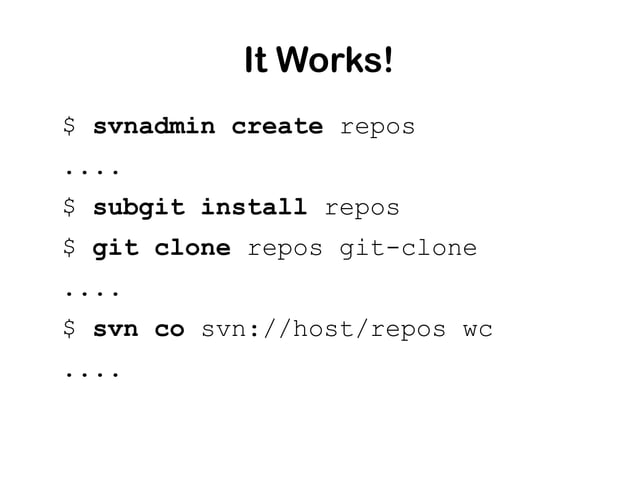 Using Subversion and Git Together | PPT