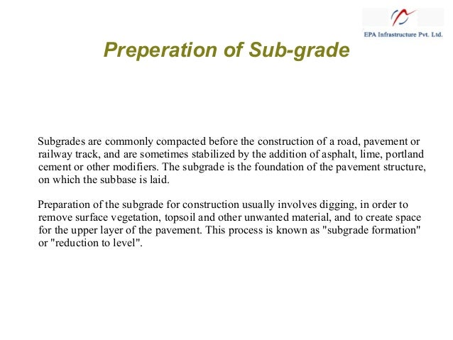 Sub grade preperation