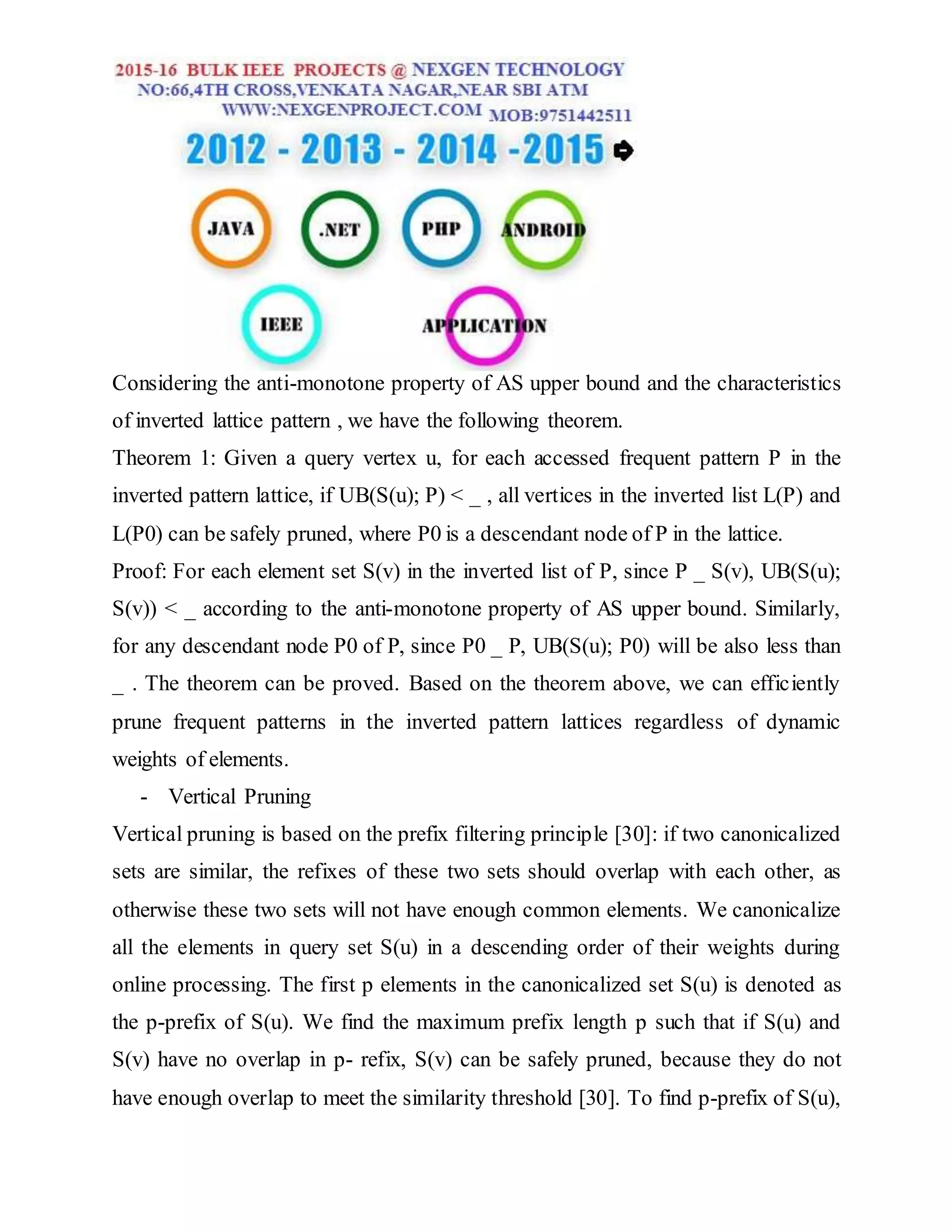 Subgraph Matching With Set Similarity In A Large Graph Database Ieee Projects In Pondicherry