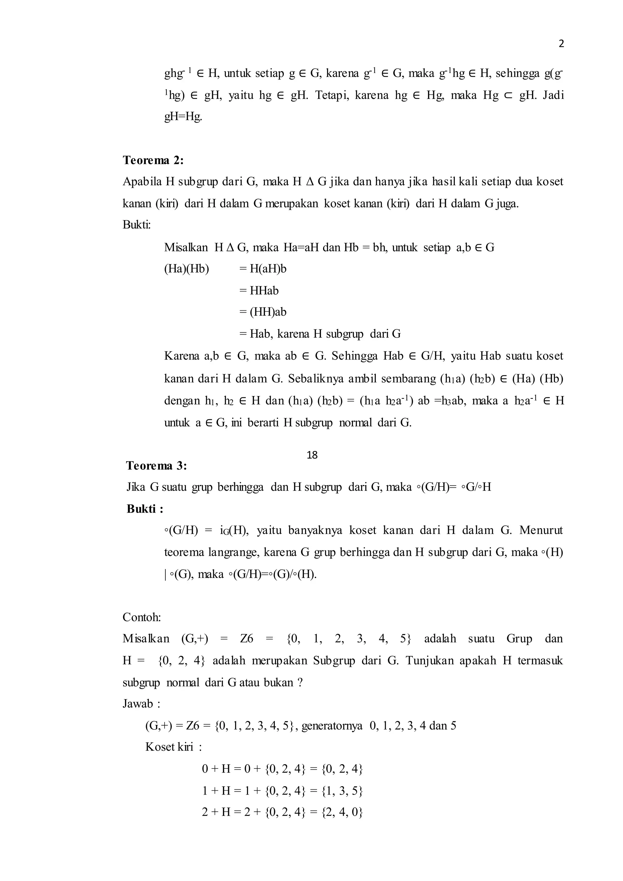 Sub grup normal dan grup fakto | DOCX