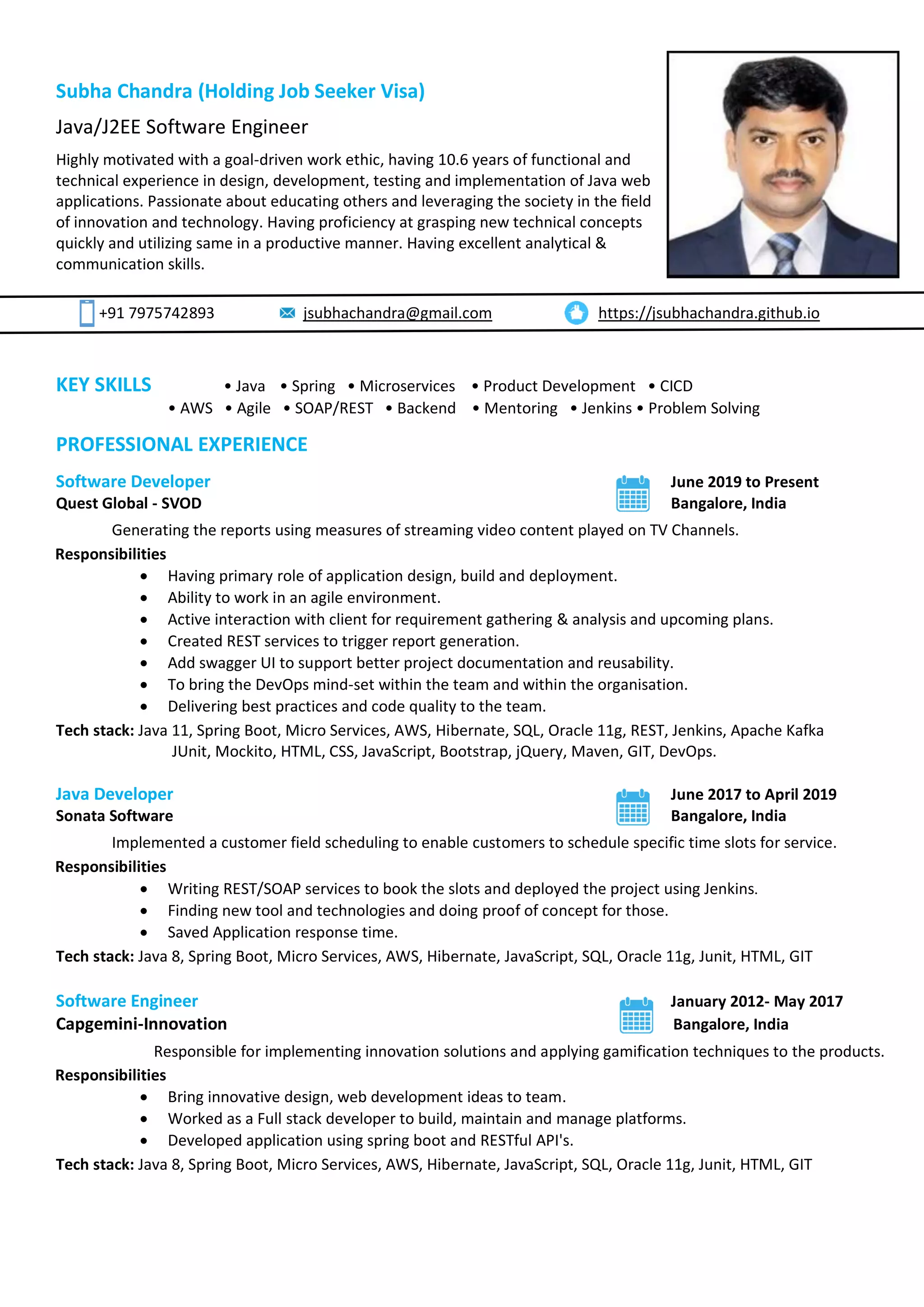 Subha Chandra CV | PDF