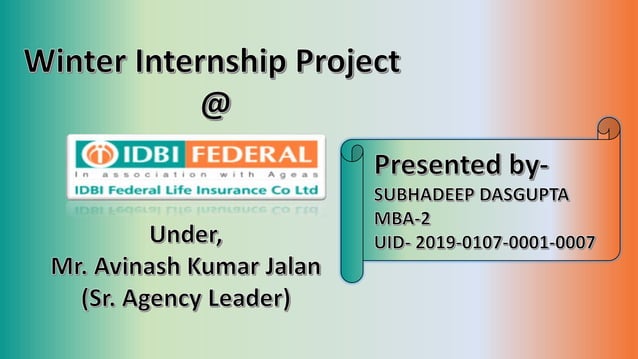 PPT on IDBI Federal Life Insurance Co. Ltd. | PPT