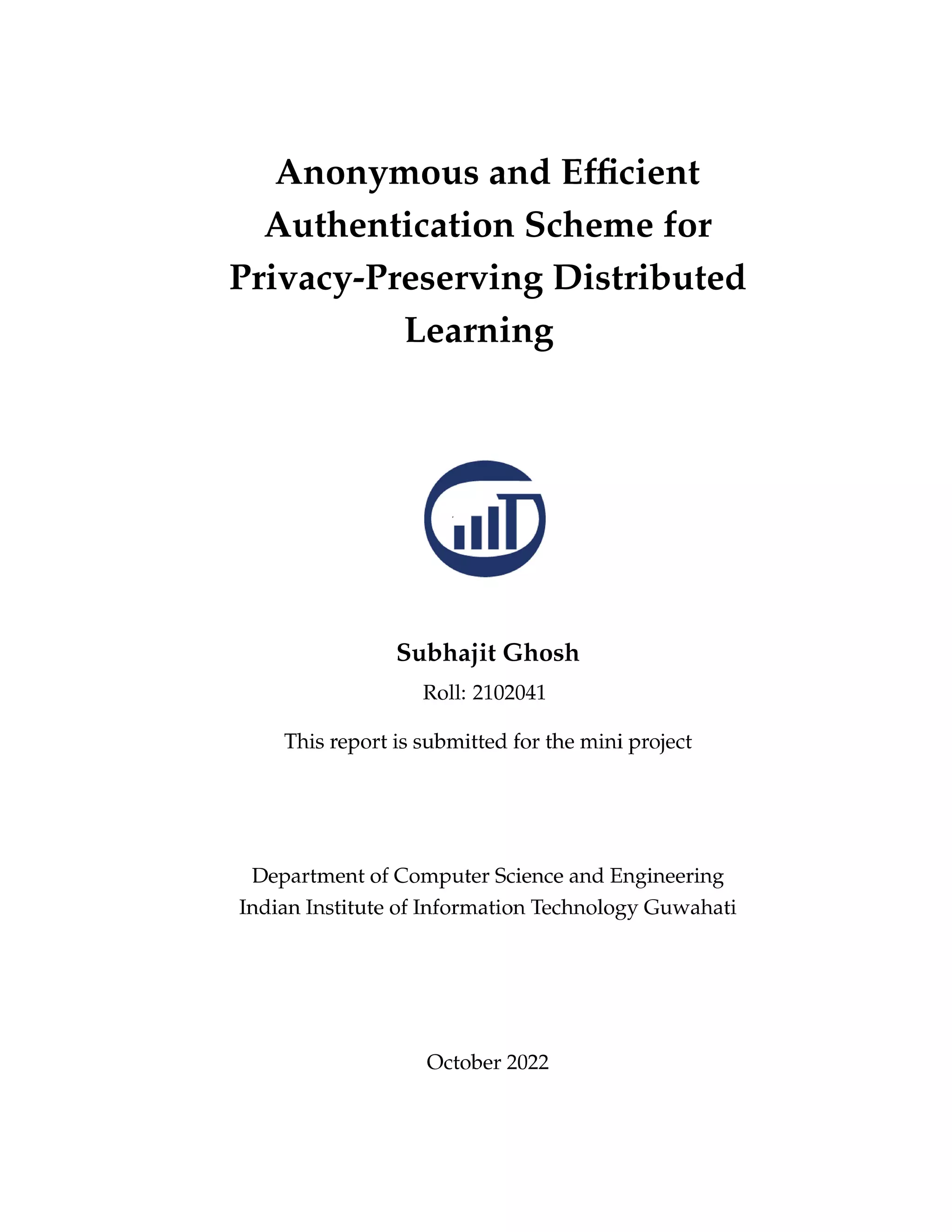 anonymous and efficient authentication scheme for privacy-preserving distributed learning | PDF