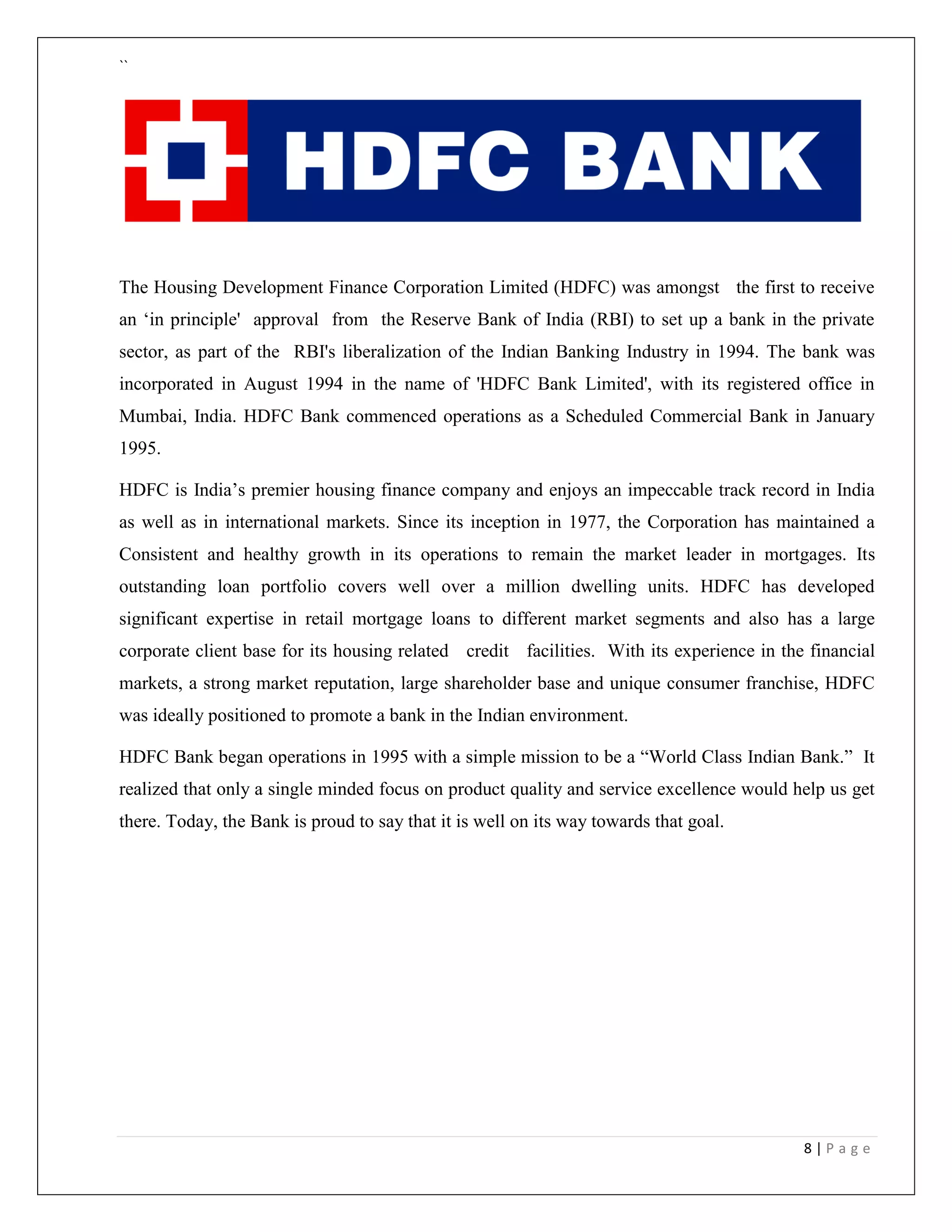 consumer perception towards financial services of HDFC | PDF