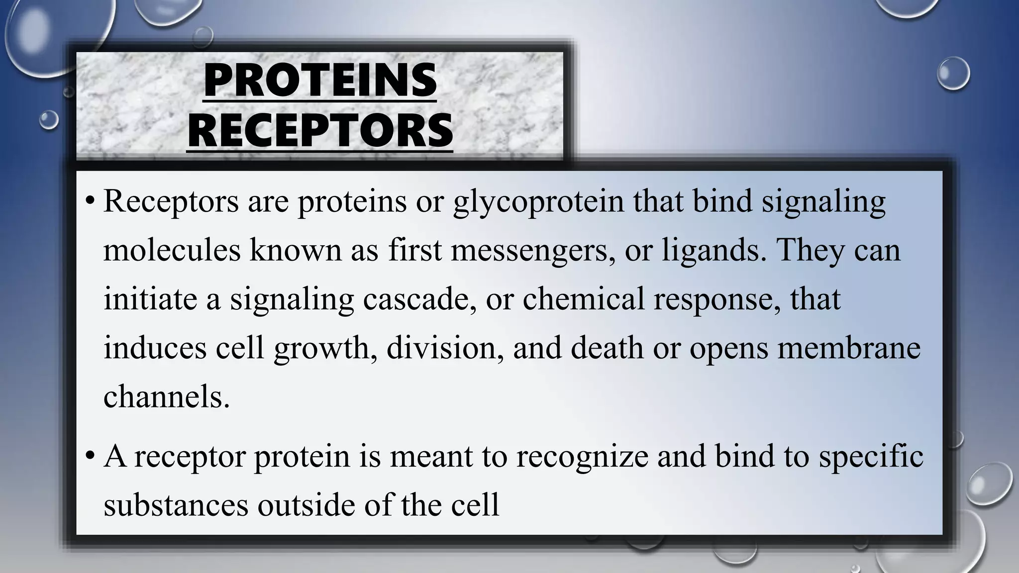 Proteins receptors (Identification and Characterization) | PPTX