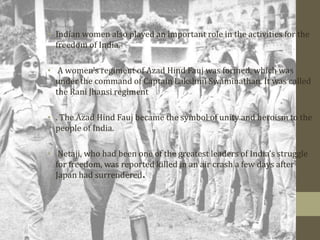 Subhash Chandra Bose &Indian National Army. | PPTX