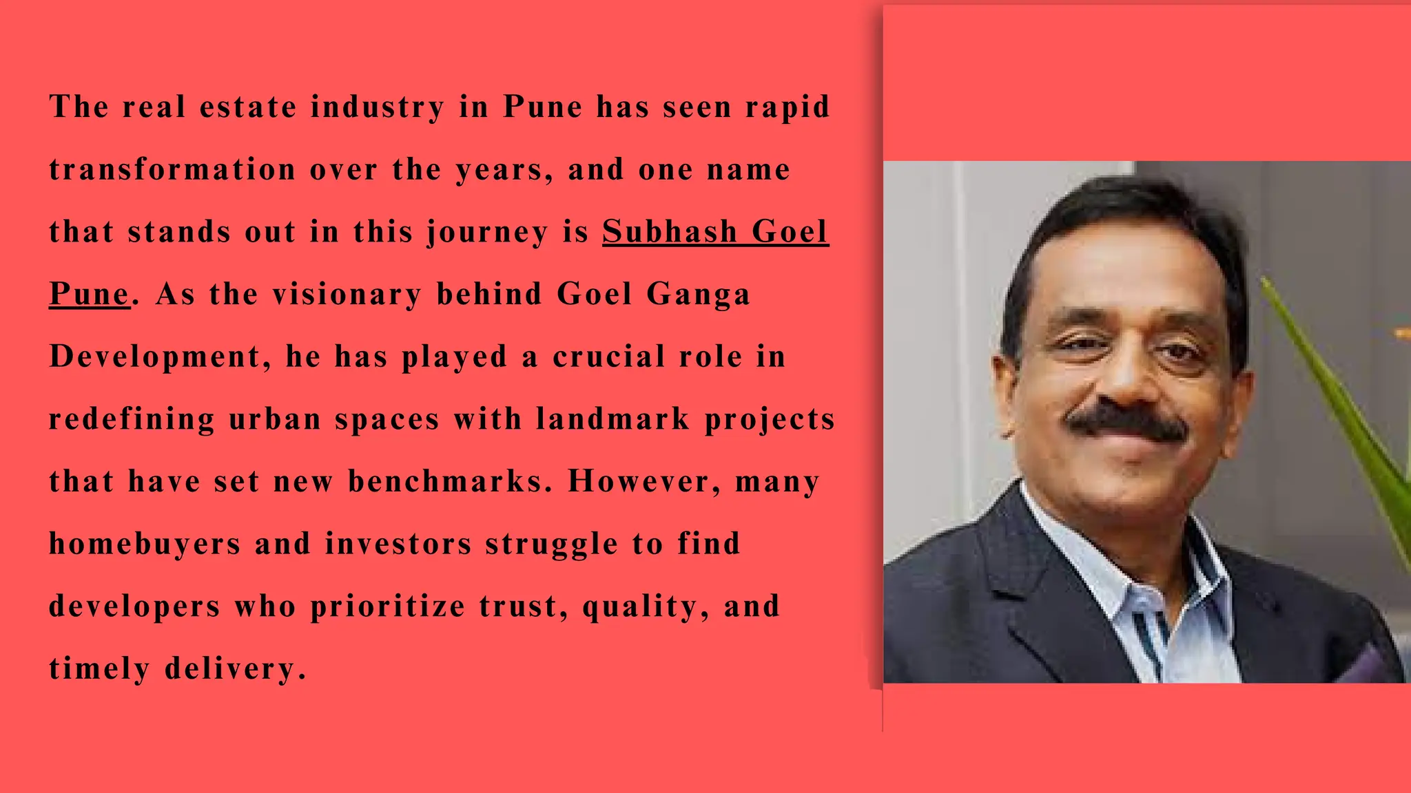 Subhash Goel Pune- The Man Who Turned Vision into Landmarks | PDF