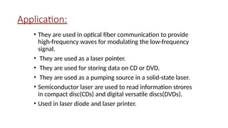 Semiconductor laser by Subhashree behera | PPTX
