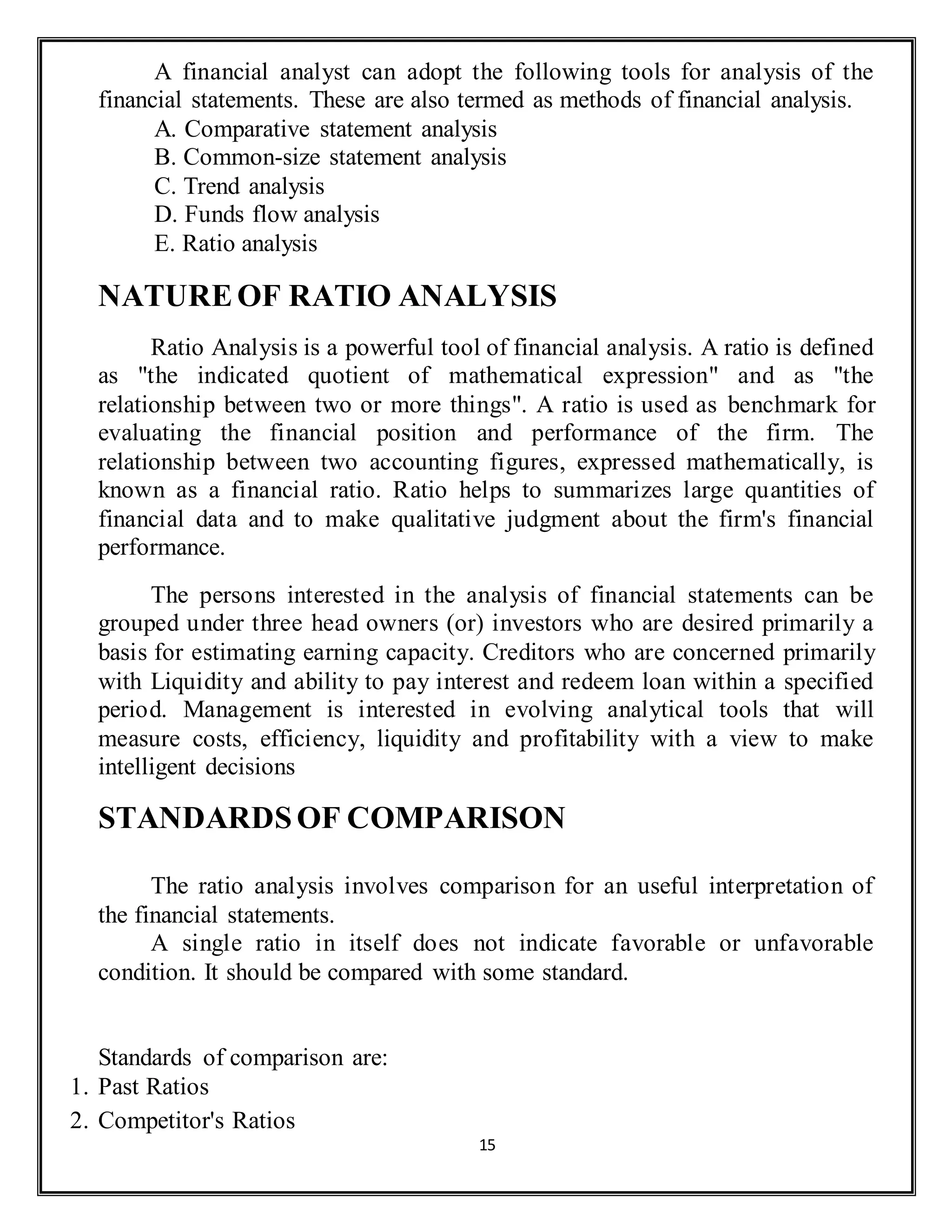 Ratio Analysis project | DOCX