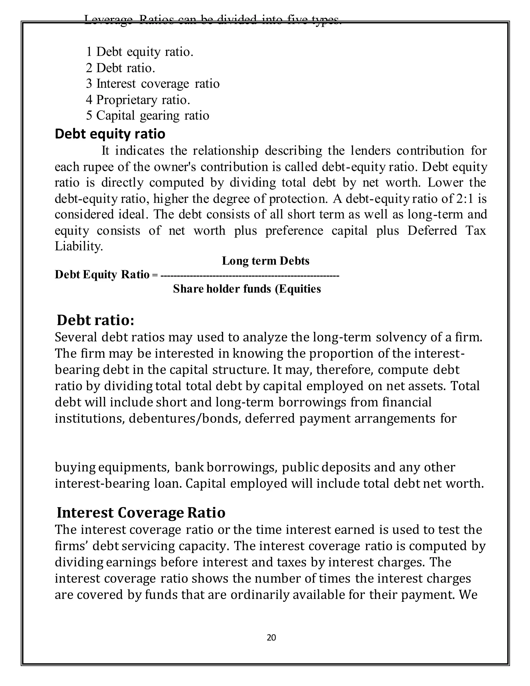 Ratio Analysis project | DOCX