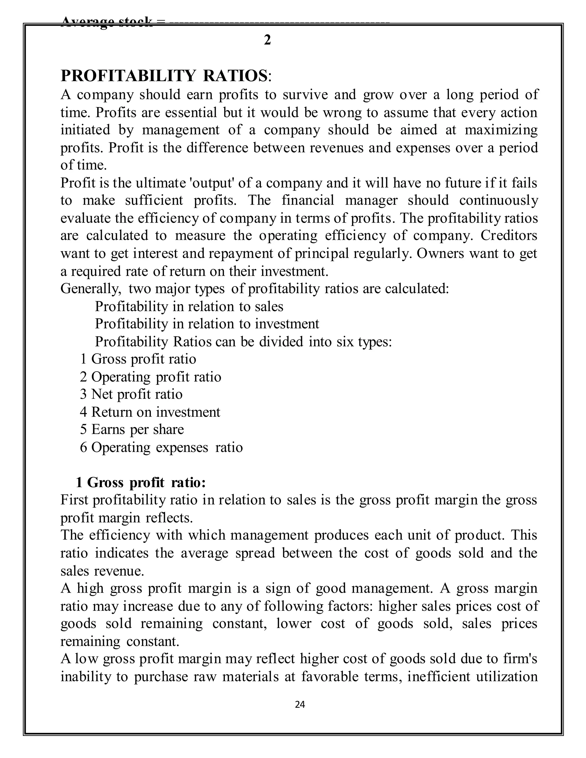 Ratio Analysis project | DOCX